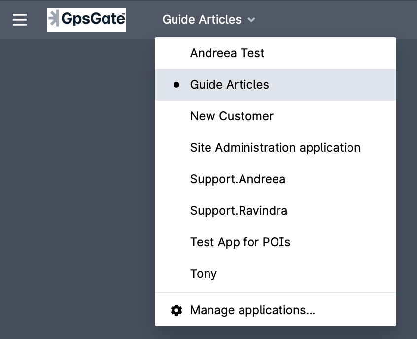 How to create an application – GpsGate Support