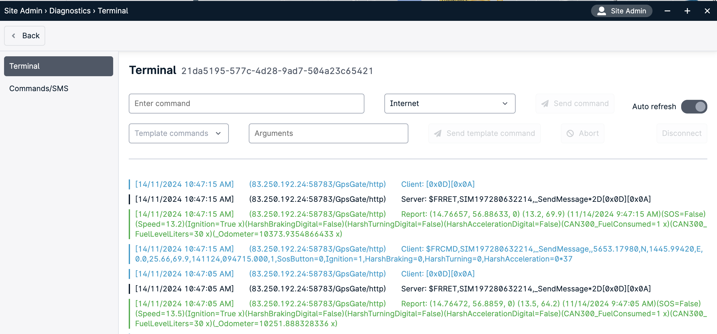 Terminal - low level tracker control – GpsGate Support