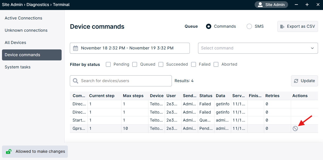 Send commands using the Terminal Window – GpsGate Support